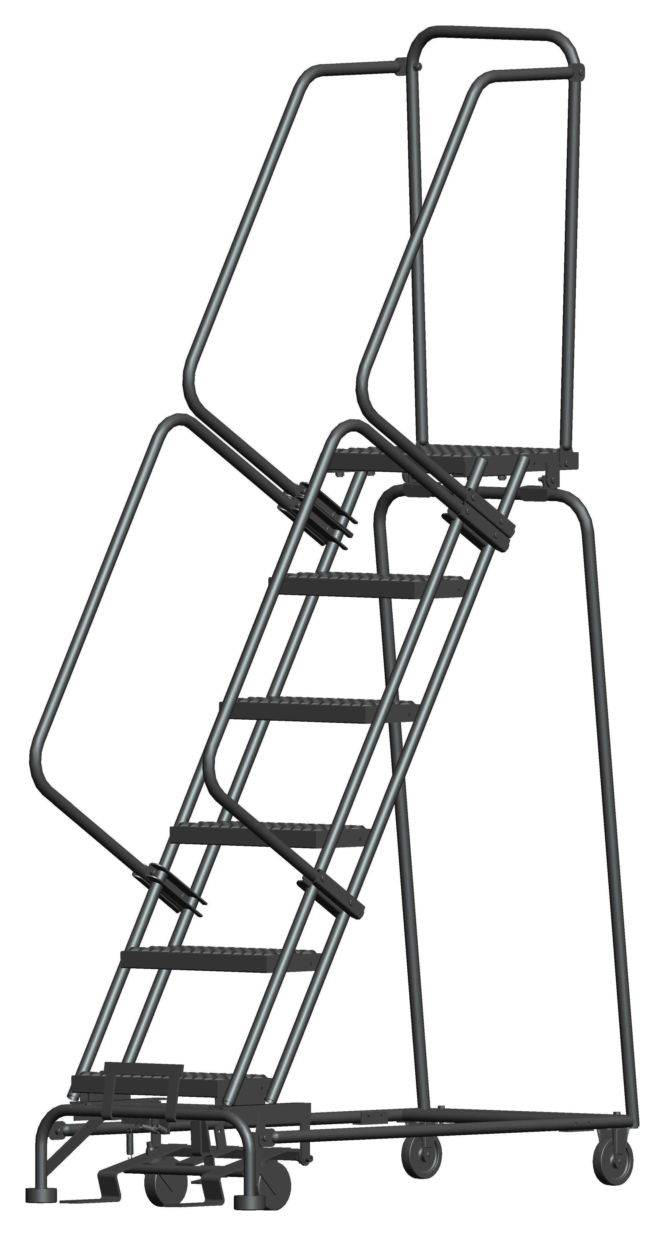 Rolling Ladder - M-2000 Series - 6 Step, Handrails - Ballymore ...