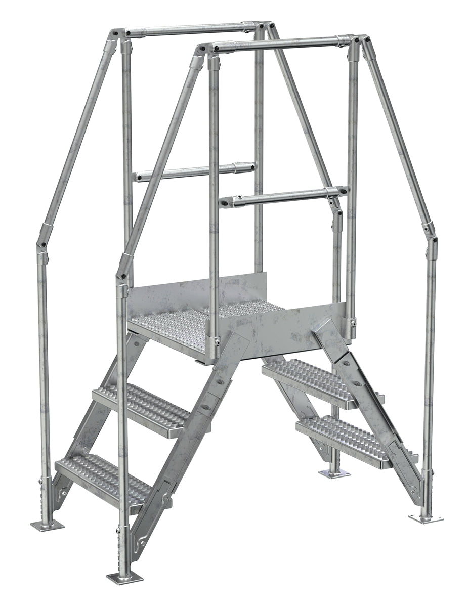 Crossover Ladder - 3 Step, 24" Platform - Aluminum - Vestil ...