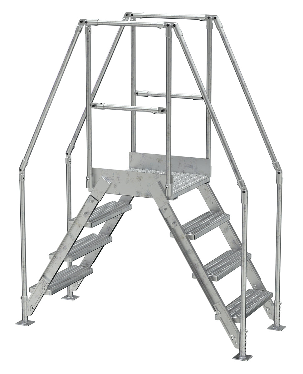 Crossover Ladder - 4 Step, 24" Platform - Aluminum - Vestil ...