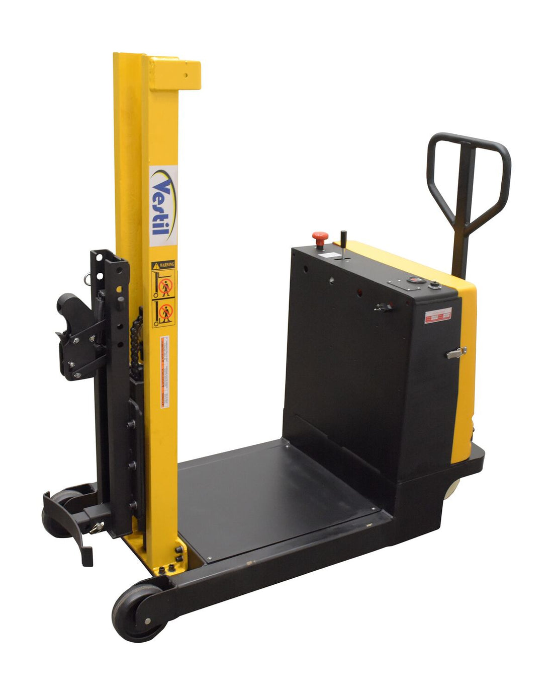 700 Lb. Steel Manual Drive Powered Lift Counter Balanced Drum Stacker ...