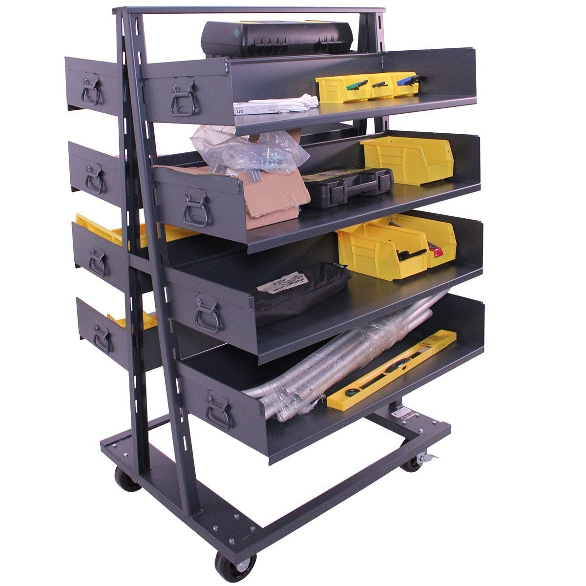 Double-Sided A-Frame Cart - (8) Large Trays - Ultra Heavy Duty - Valle ...