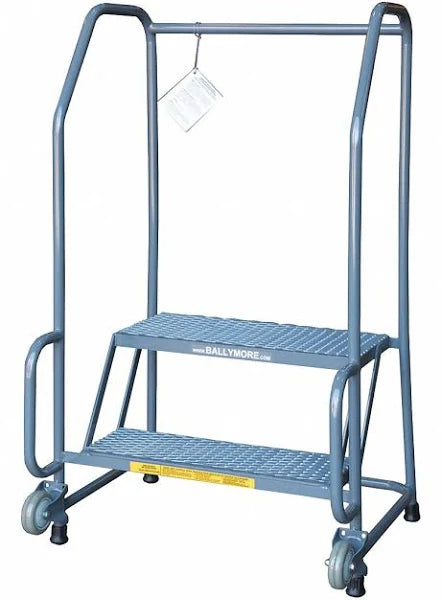 Spring Loaded Caster Ladder - 2 Step, Handrails - Ballymore ...