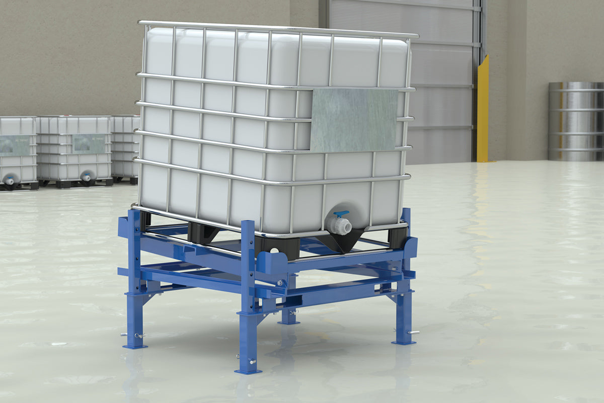 4400 Lb. Steel Intermediate Bulk Container Tilt Stand with Fork Pocket ...