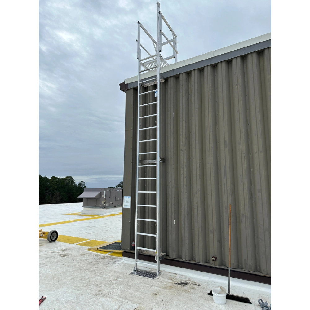 Vertical Fixed Ladder & 3ft Walkway System w/ Safety Gate - RL35 Model ...