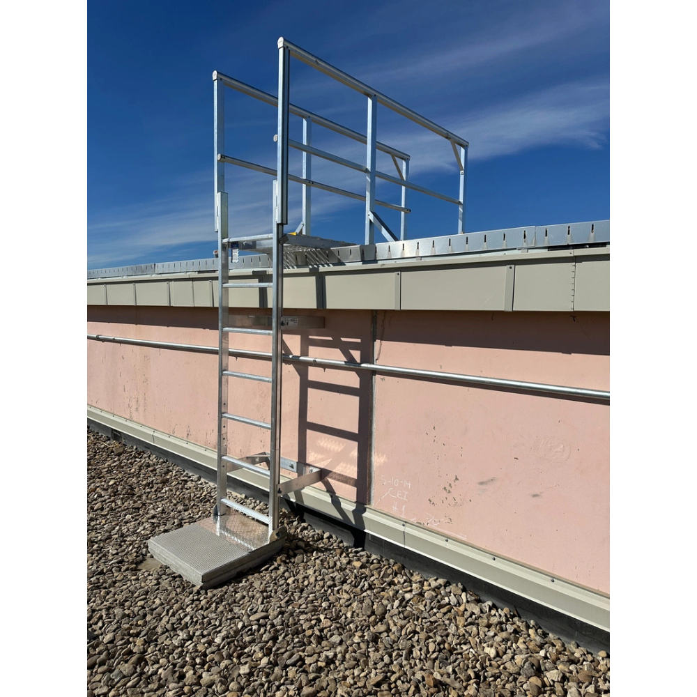 Vertical Fixed Ladder & 8ft Walkway System w/ Safety Gate - RL33 Model ...