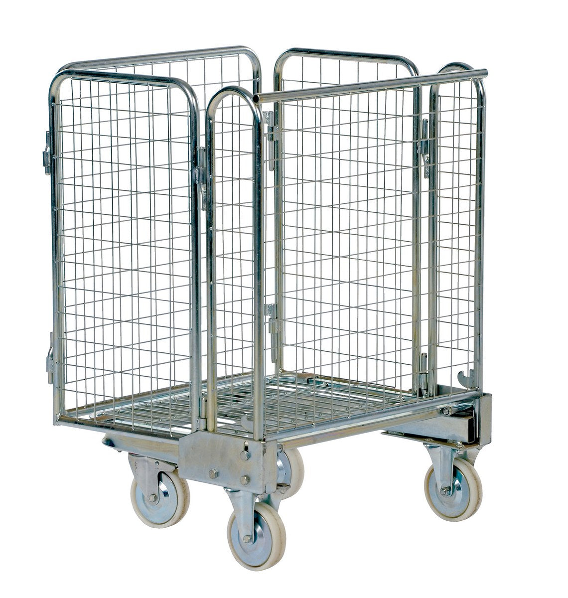 660 Lb. Galvanized Steel Foldable/Nestable Roller Container – ROL-55 ...