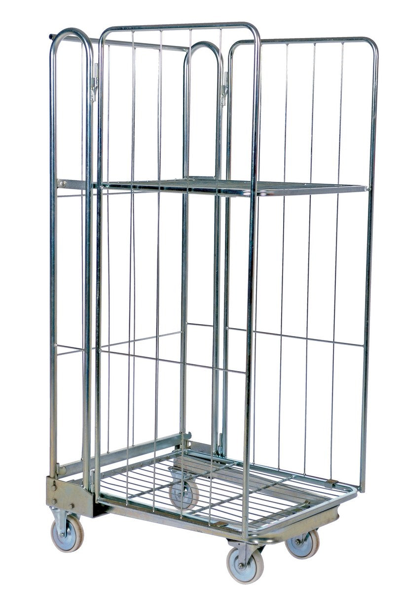 660 Lb. Galvanized Steel Foldable/Nestable Roller Container – ROL-85 ...