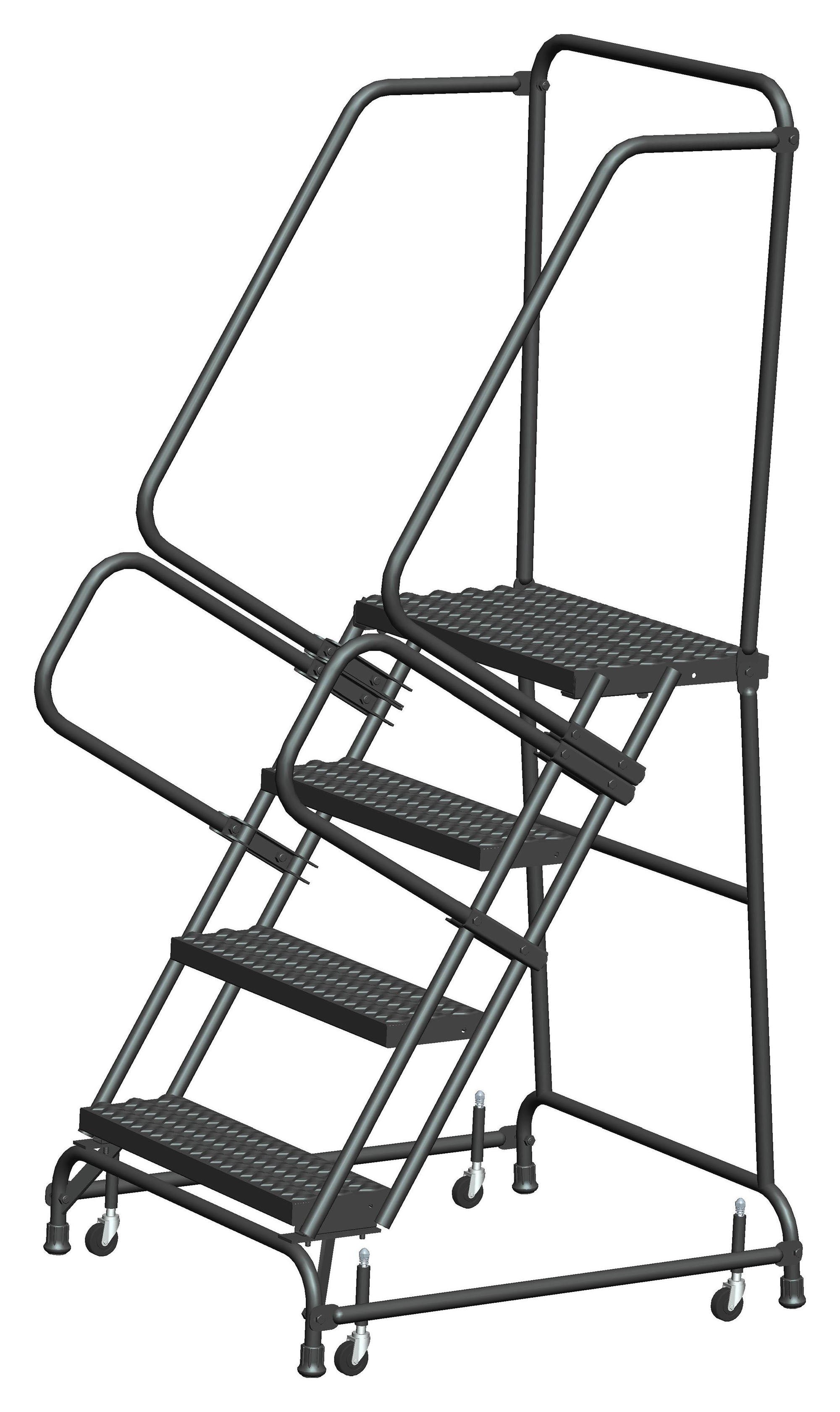 Spring Loaded Caster Ladder - 4 Step, Handrails - Ballymore ...