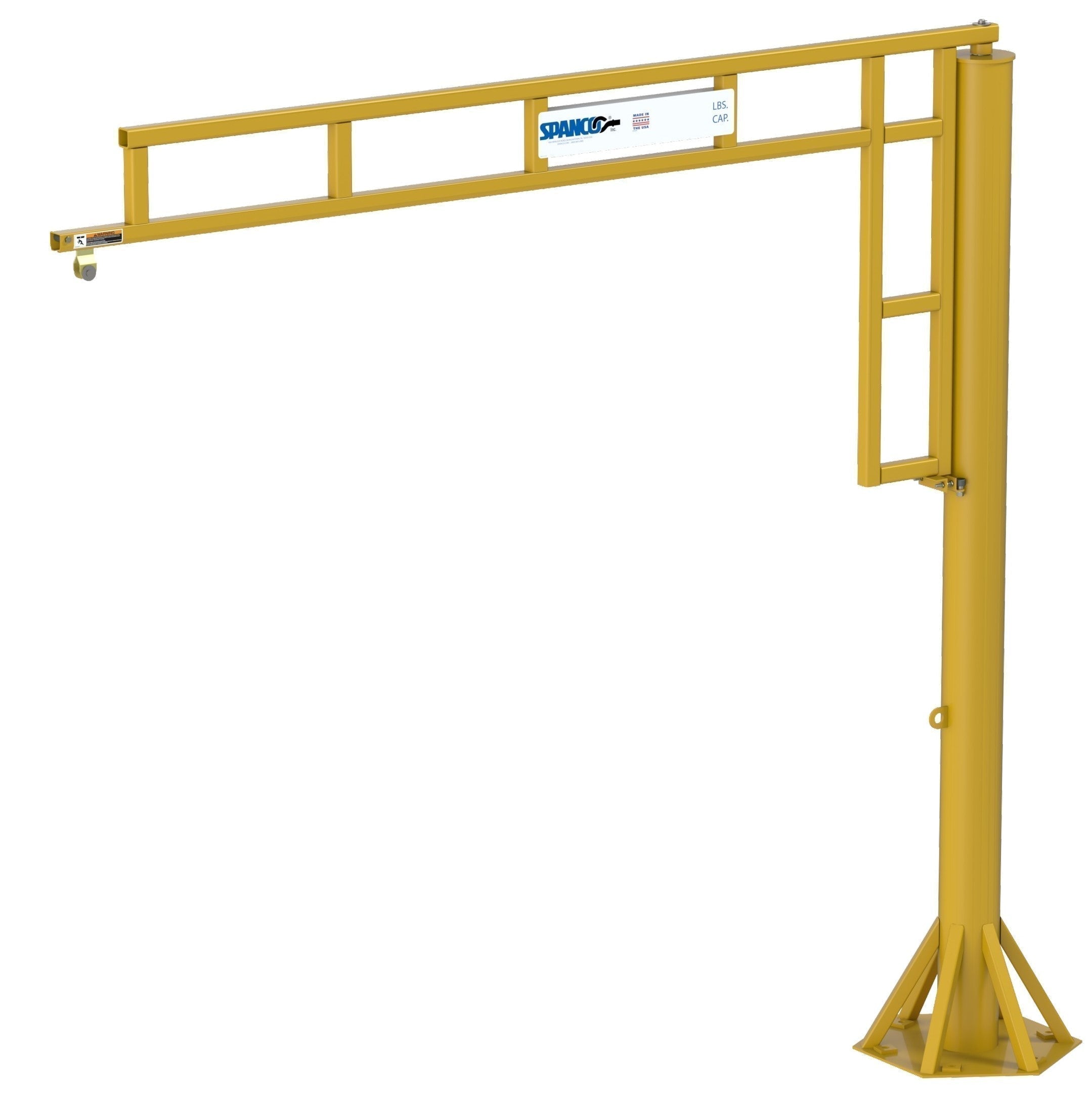 150 lbs. Capacity Enclosed Track Jib Crane, Foundationless, 10'-0" Spa ...