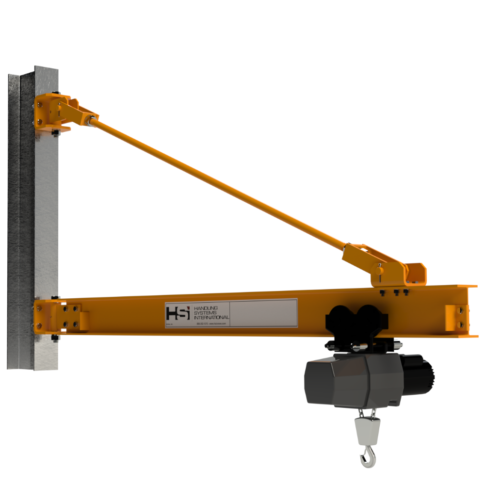 2 ton Jib Crane -12ft Span - Tie Rod Style Wall/Column Mount ...