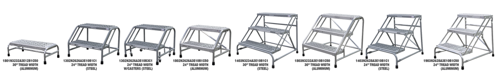 Step Stand - Aluminum, 1 Step - 30" Tread Width - Cotterman